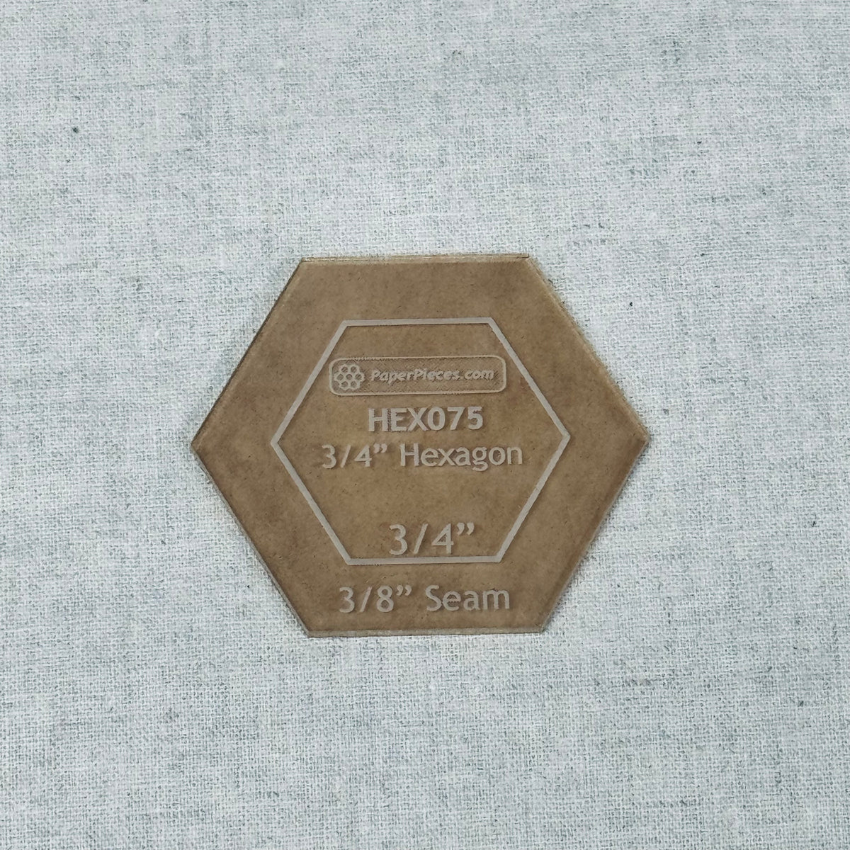 Paper Pieces - 3/4" Hexagon Acrylic Template - 3/8" Seam Allowance – Out of Hand Quilting & Fabrics