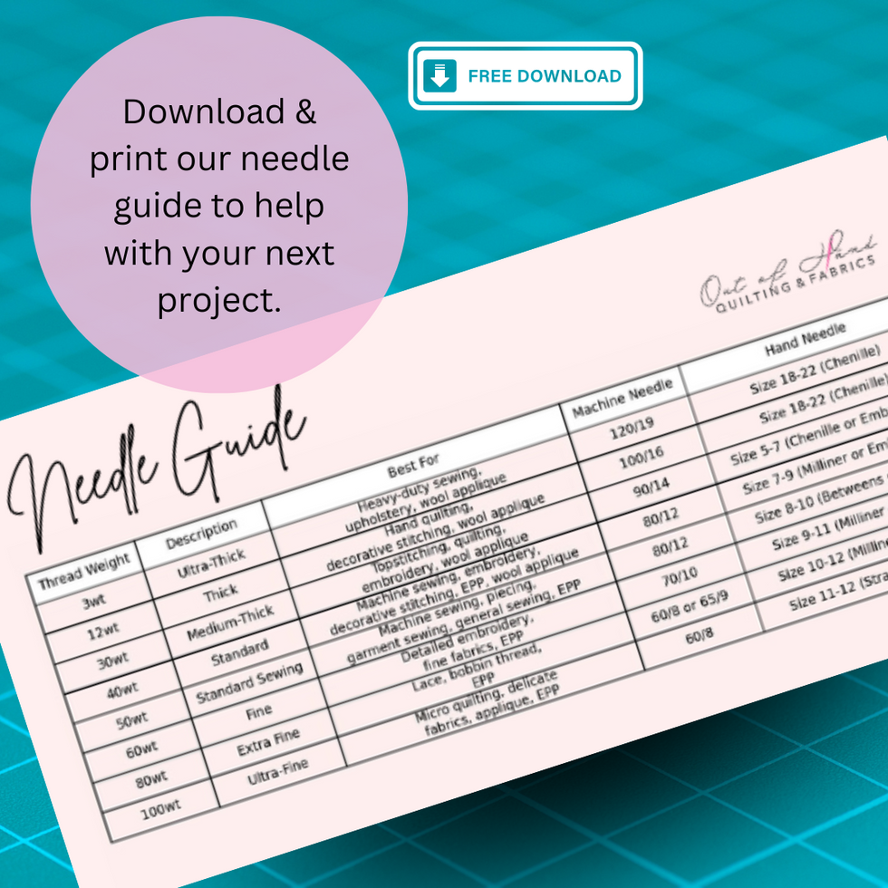 OOH Free PDF Needle Guide – Out of Hand Quilting & Fabrics