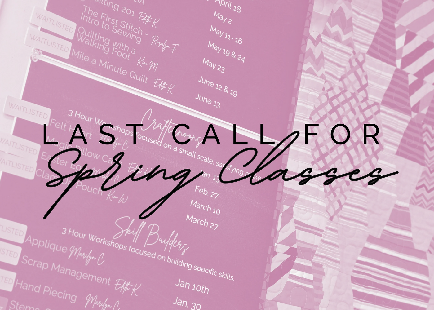 OOH Spring 2026 Classes - Limited Seats Remaining – Out of Hand ...