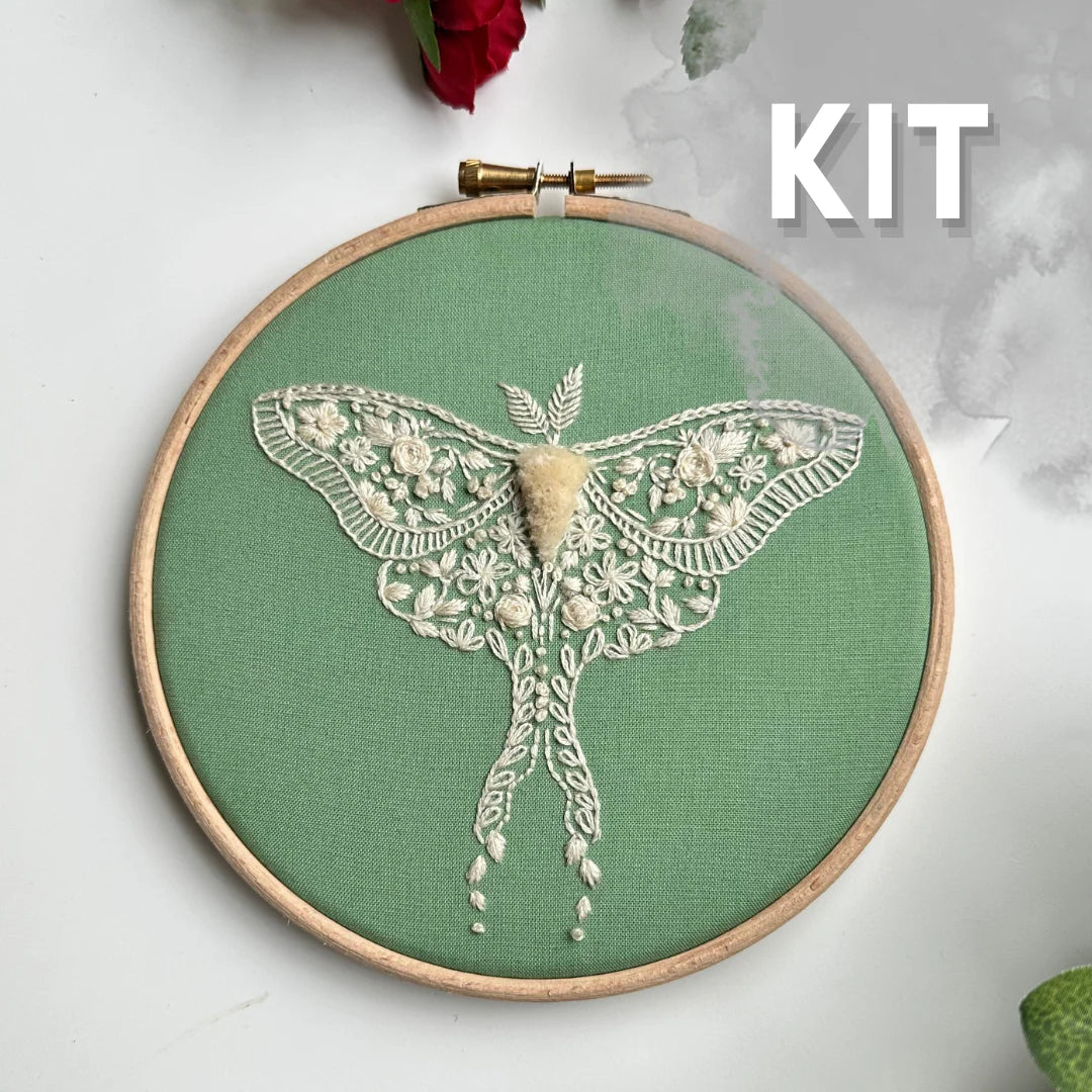 Vintage Moth Embroidery Kit - Nest Embirdery – Out of Hand Quilting ...