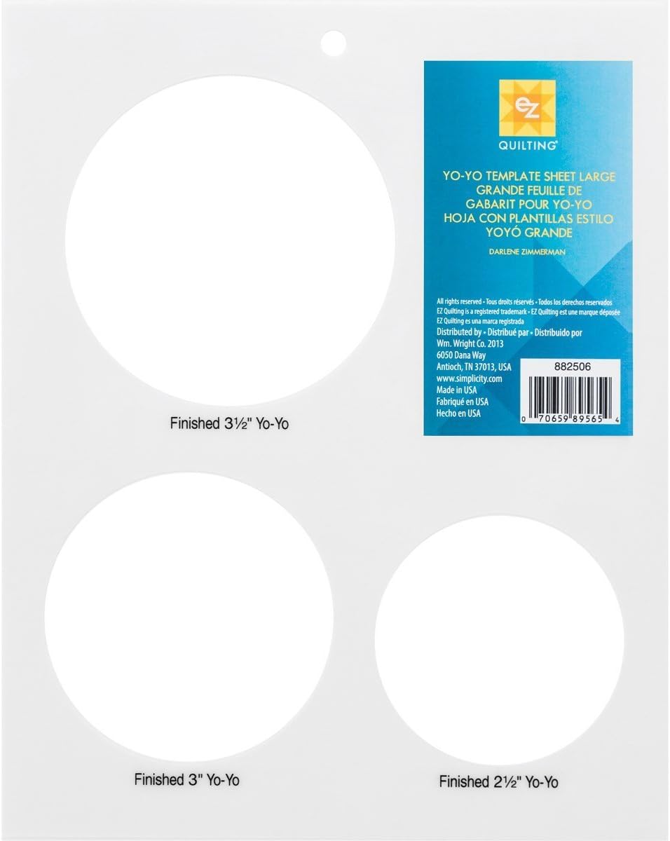 Large Yo-Yo Template Sheet – Out of Hand Quilting & Fabrics