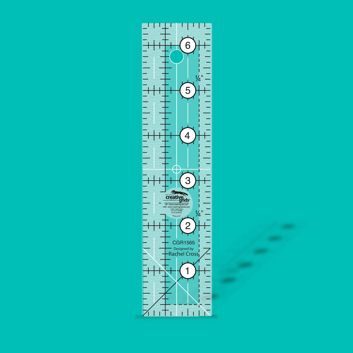 Creative Grids Quilt Ruler 1-1/2" x 6-1/2" – Out of Hand Quilting & Fabrics