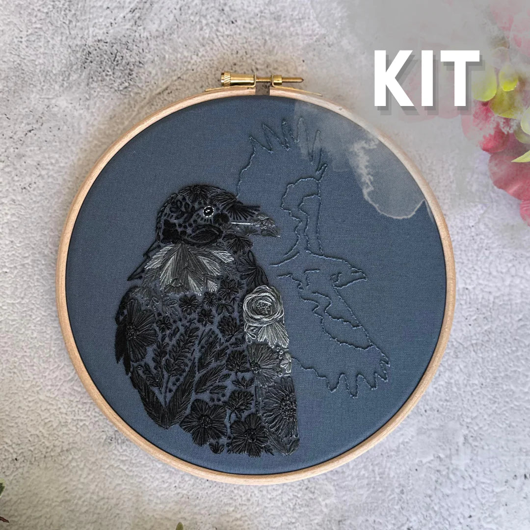 Raven Petals Embroidery Kit - Nest Embirdery – Out of Hand Quilting ...