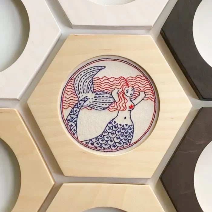 4" Hexagon Embroidery Hoop Frame Natural - Modern Hoopla – Out of Hand ...