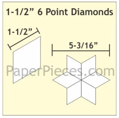 Paper Pieces - 1-1/2" 6 Point Diamond - 450 Pieces – Out of Hand ...
