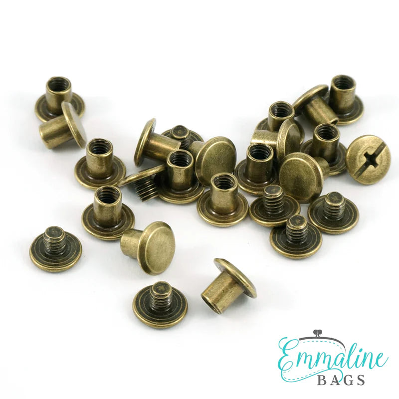 Emmaline Chicago Screws - Medium - Antique Brass – Out of Hand Quilting ...