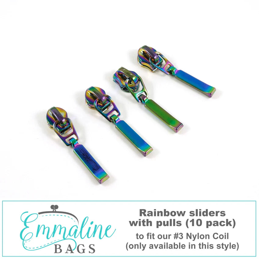Emmaline #3 Rectangular Drop Zipper Pulls - Iridescent Rainbow – Out of ...