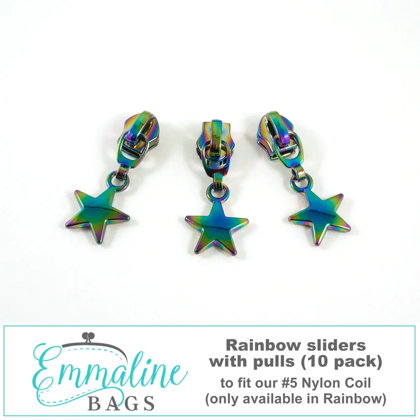 Emmaline #5 Star Zipper Pulls - Iridescent Rainbow – Out of Hand ...