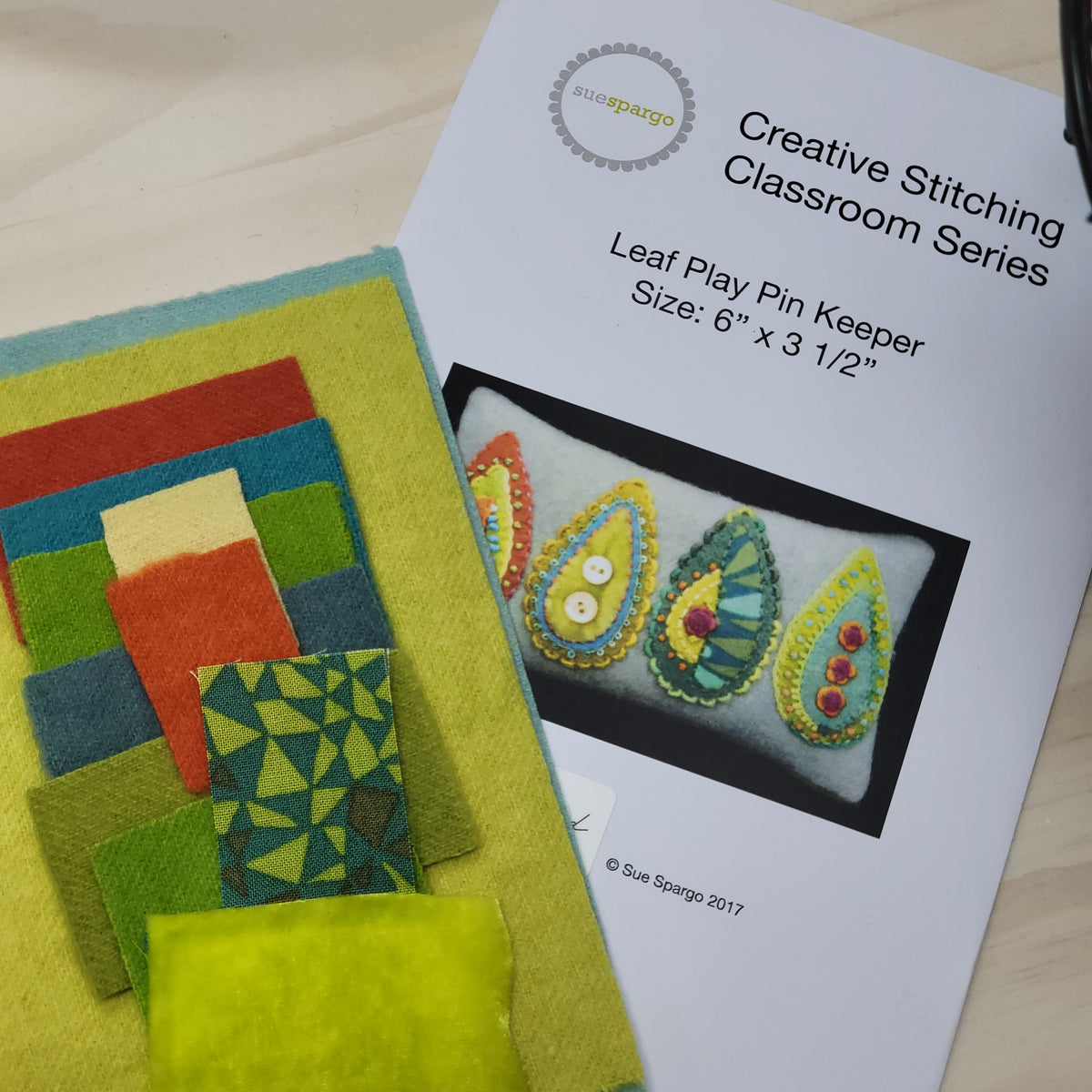 Sue Spargo - Leaf Play Pin Keeper Kit & Pattern – Out of Hand Quilting ...